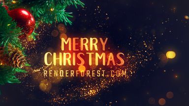 Festive Christmas Tree Logo (Widescreen Version / Text version) | Renderforest