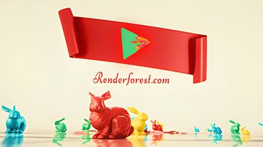 3D Easter Ribbon Greetings (Logo Version) | Renderforest